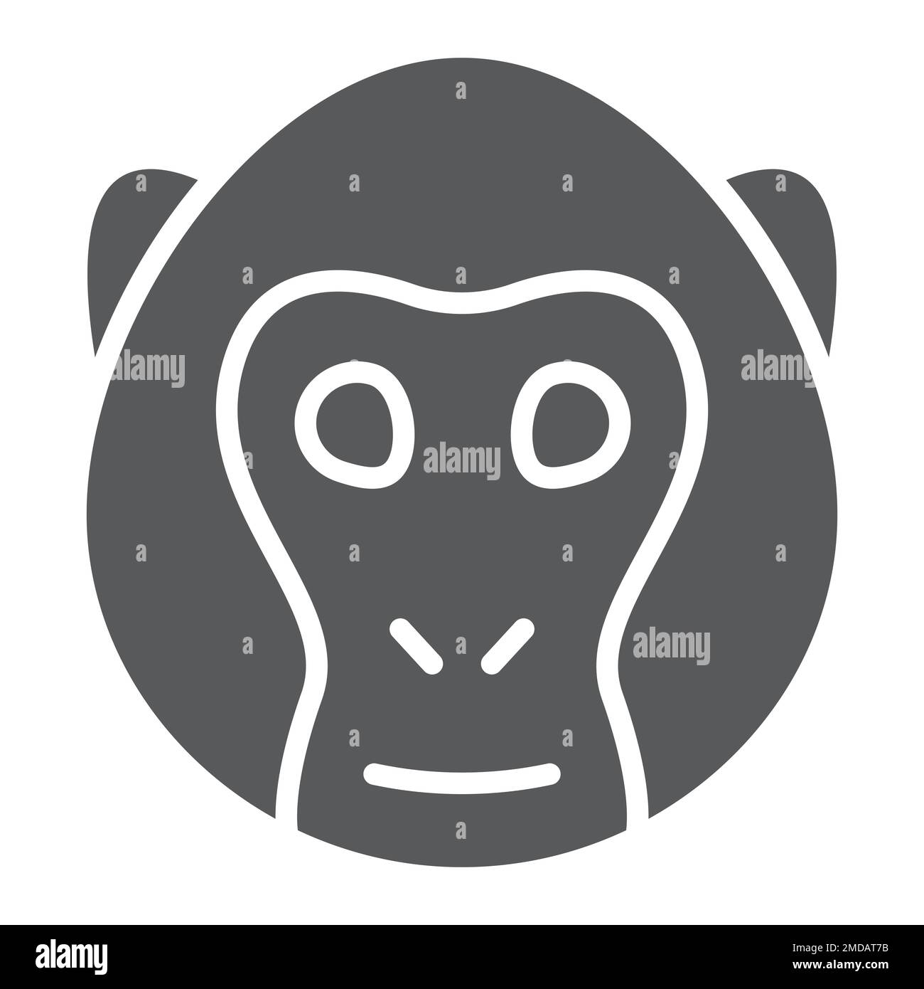 Monkey glyph icon, animal and zoo, simian sign vector graphics, a solid ...