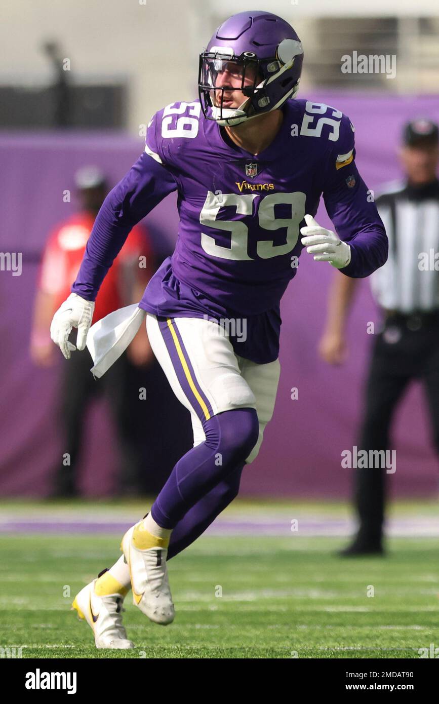 Minnesota Vikings outside linebacker Nick Vigil (59) during the first ...