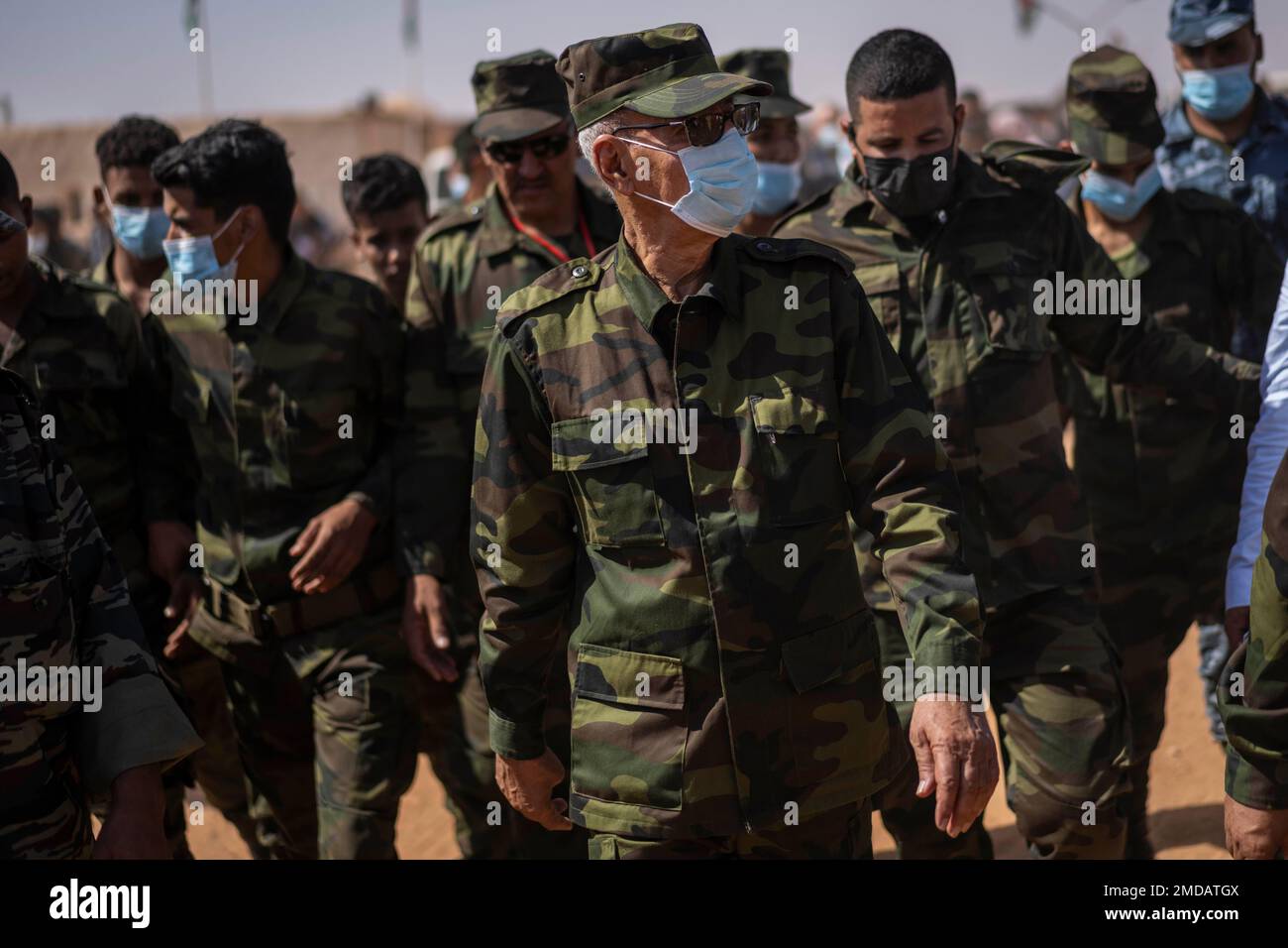 Brahim Ghali, head of the Polisario Front and the self-declared Sahrawi ...