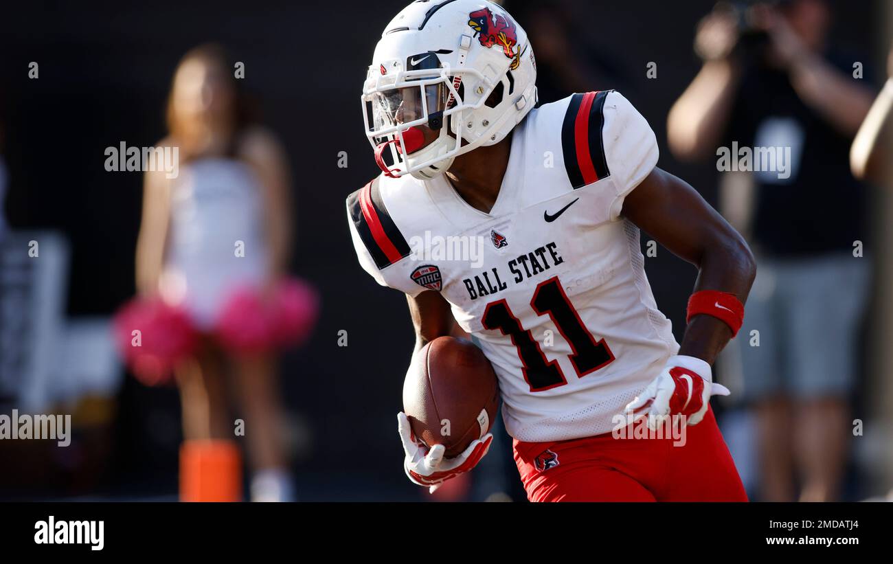 Ball State's Justin Hall plays during an NCAA football game on Saturday ...
