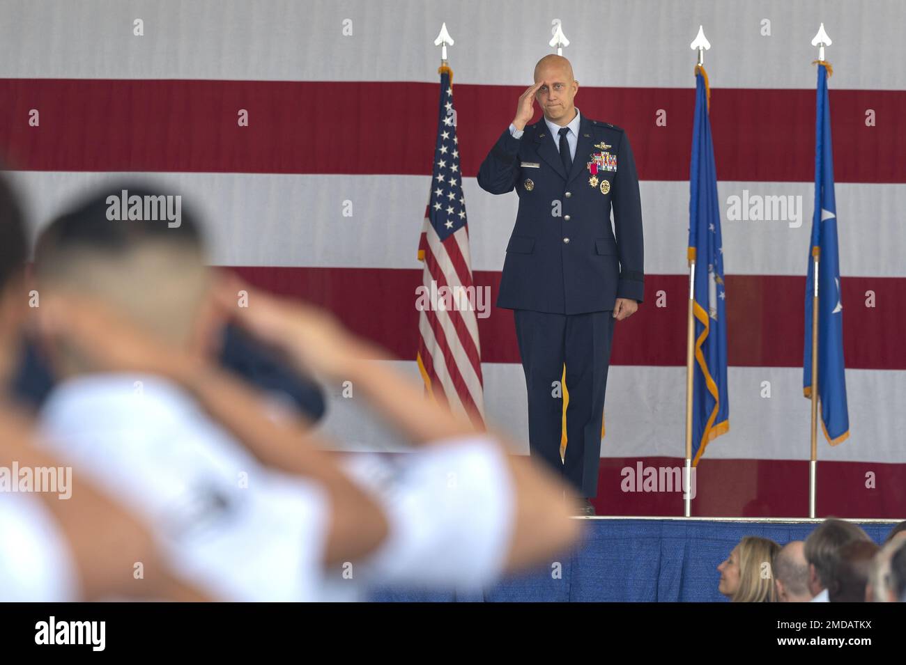 U.S. Air Force Brig. Gen. Josh Olson, outgoing 86th Airlift Wing ...