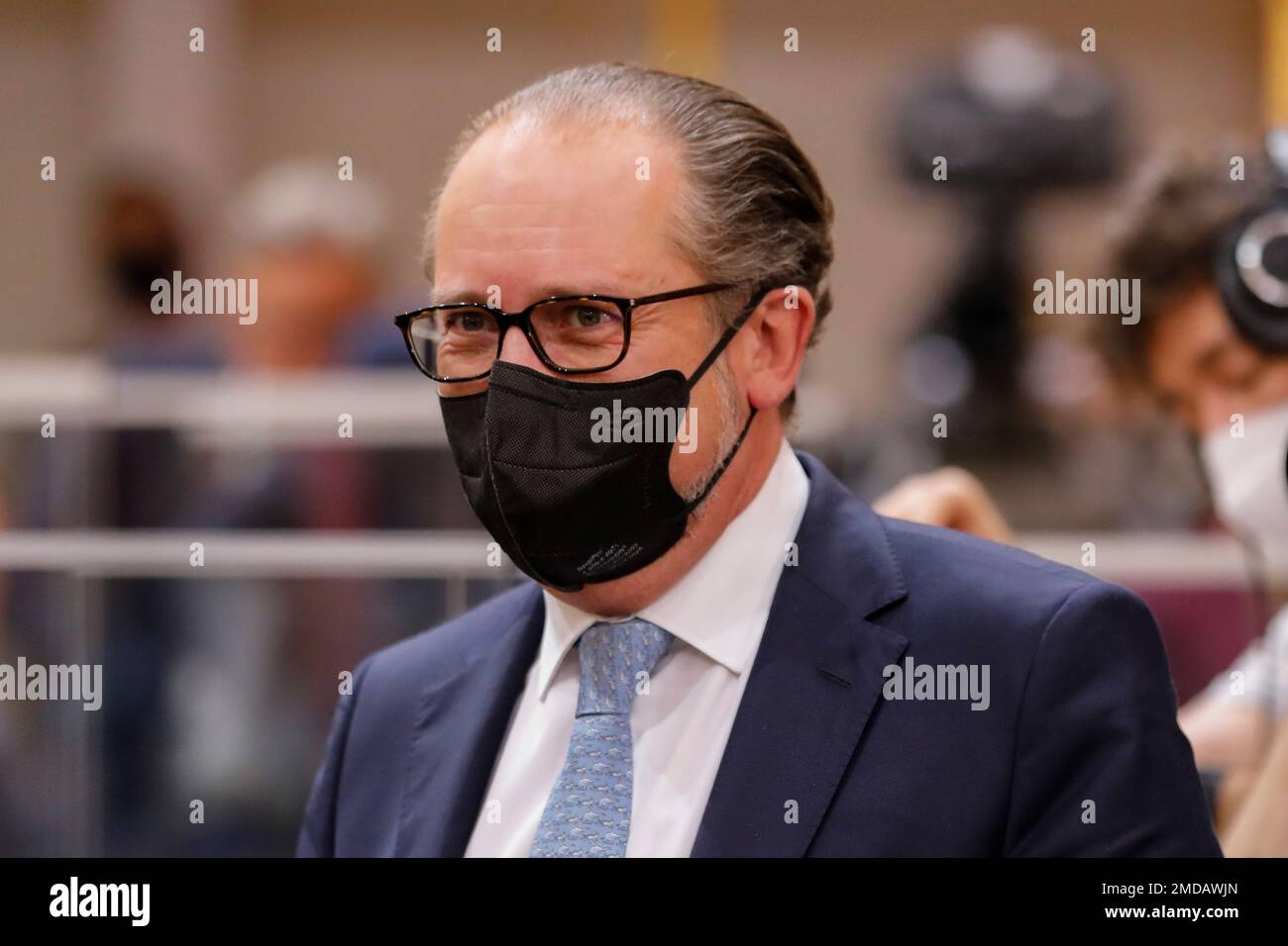 New Austrian Chancellor Alexander Schallenberg arrives in the Austrian ...