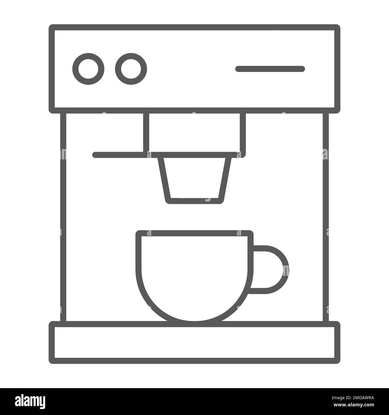 Coffee maker thin line icon, drink and espresso, cup sign, vector ...