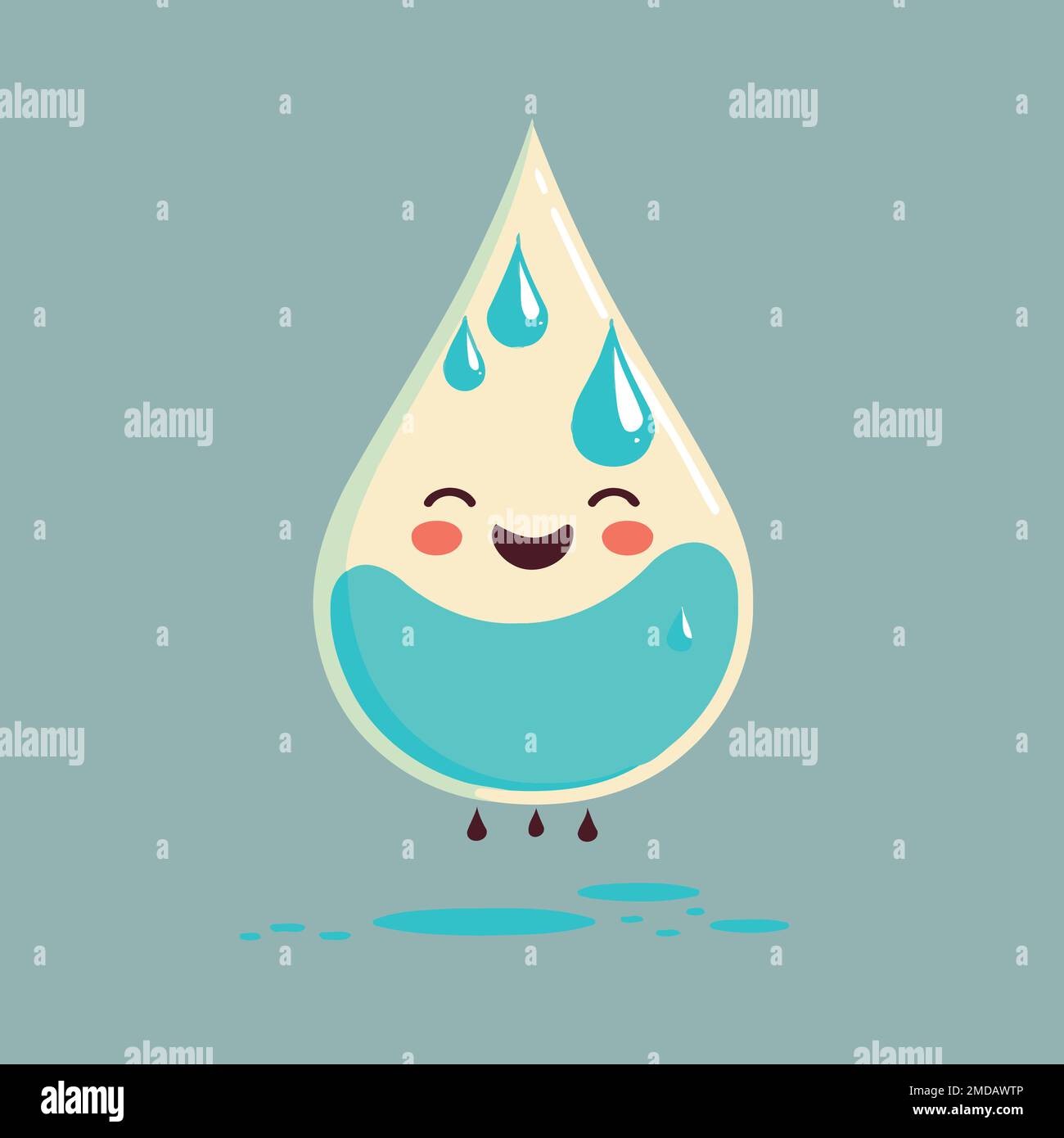 illustration of character in the shape of a nice water drop smiling ...