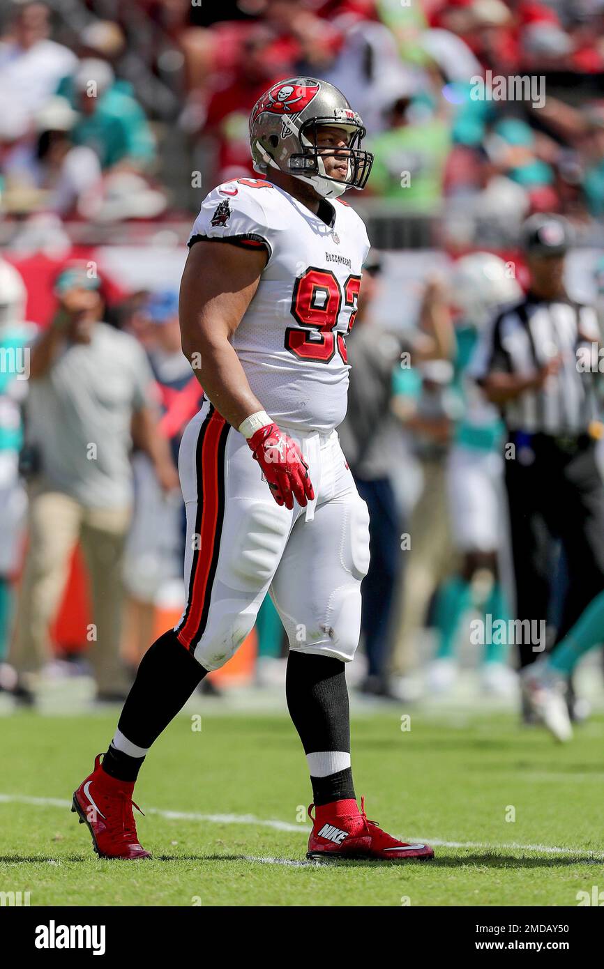 Tampa Bay Buccaneers defensive end Ndamukong Suh (93) watches the play ...