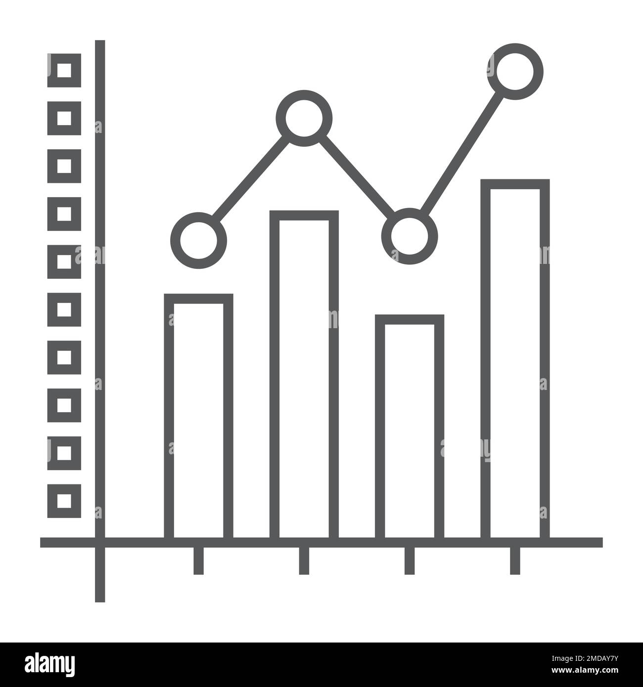 Bar Graph Thin Line Icon Growth And Chart Histogram Sign Vector Graphics A Linear Pattern On