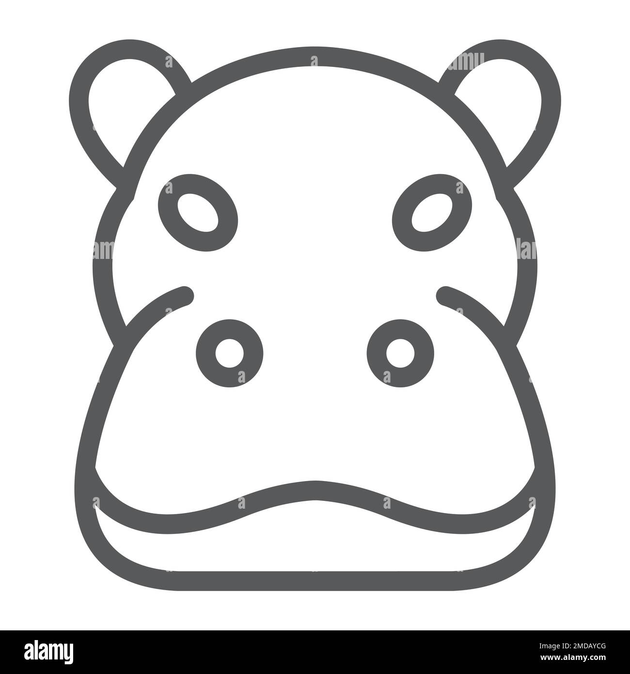 Hippo line icon, animal and zoo, hippopotamus et sign vector graphics ...