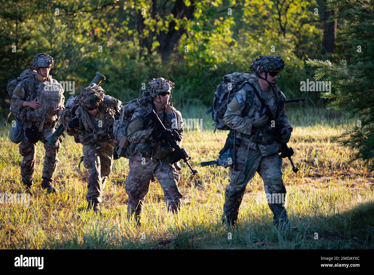 Soldiers assigned to Alpha Company, 1st Battalion, 114th Infantry ...
