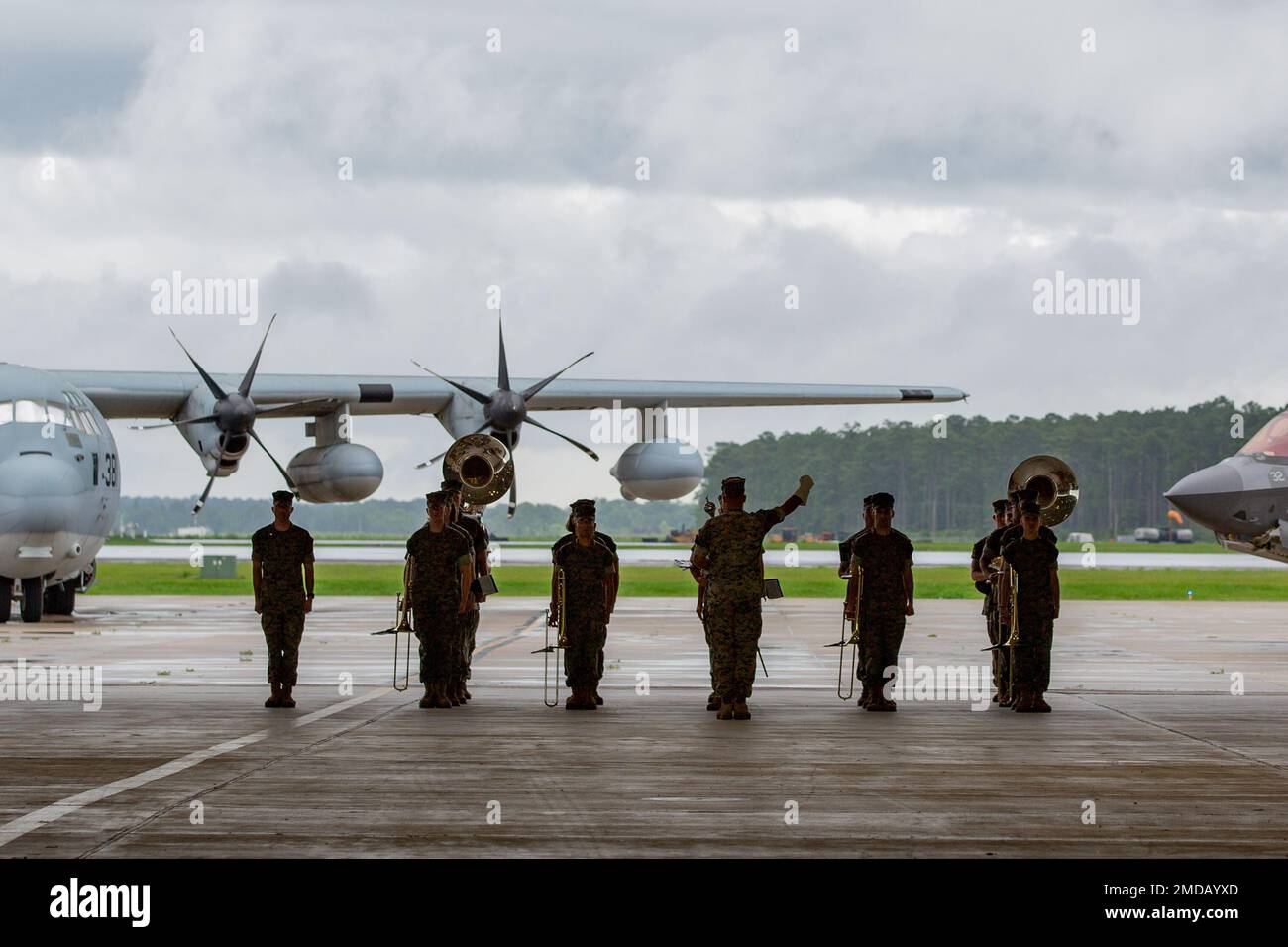 U.S. Marines with 2nd Marine Aircraft Wing (MAW) perform during a ...