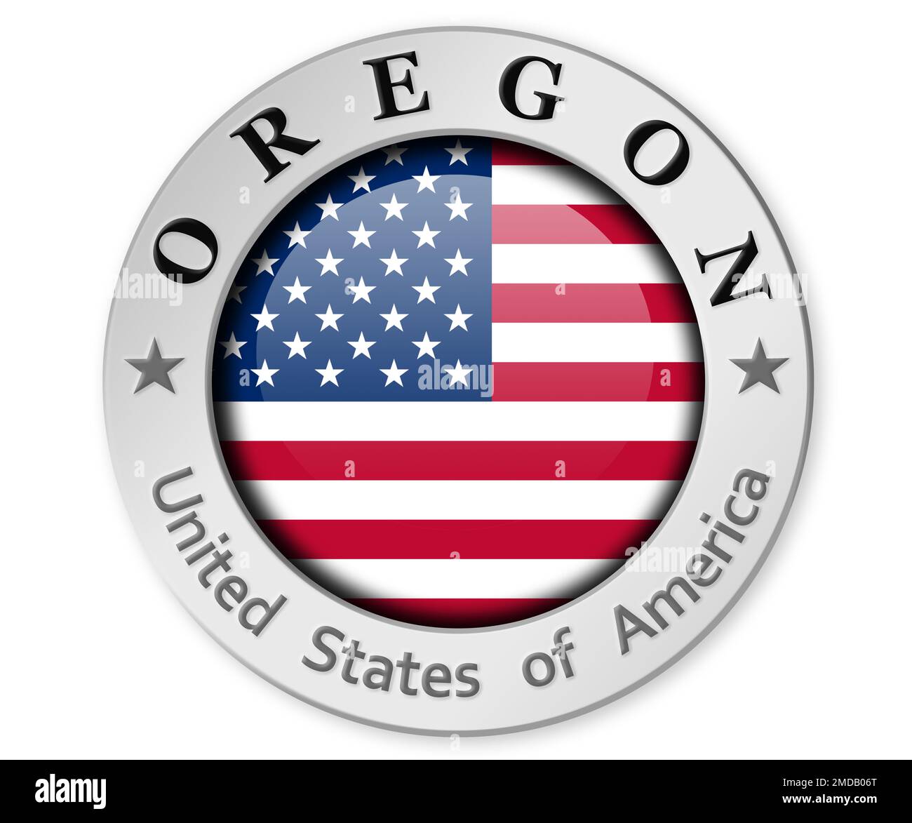 Oregon round circle flag hi-res stock photography and images - Alamy
