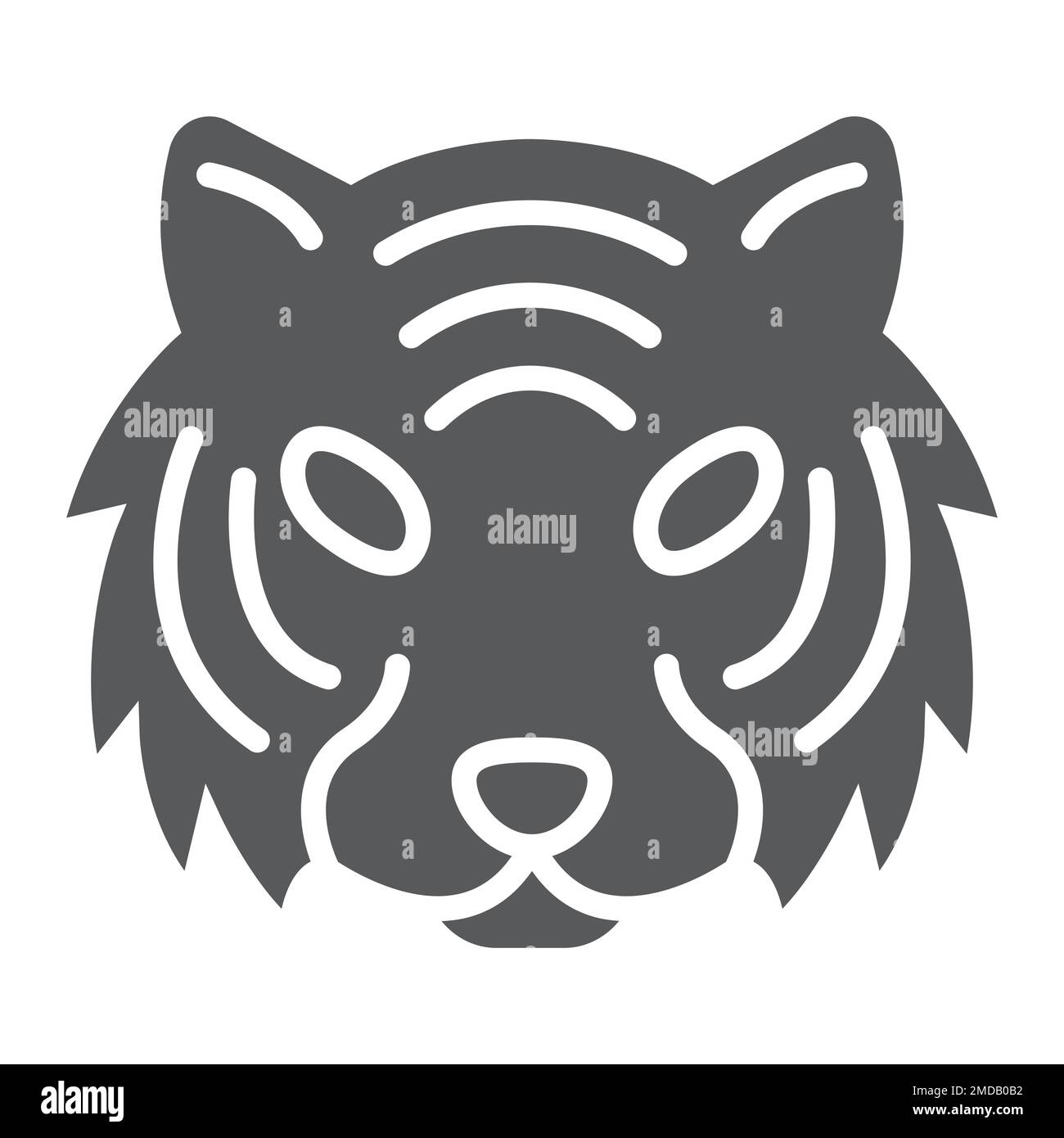 Tiger glyph icon, animal and zoo, cat sign vector graphics, a solid ...