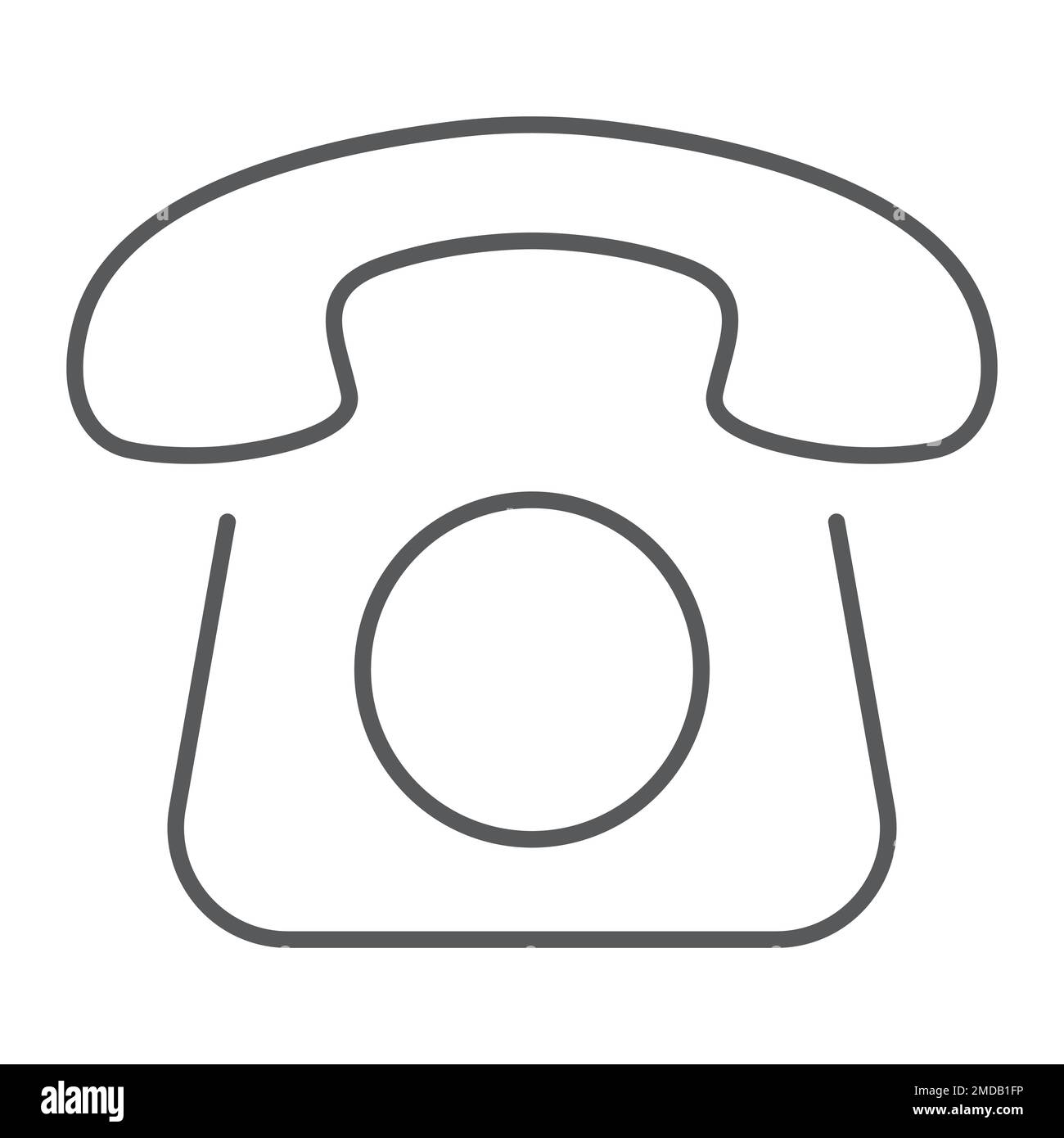 Old phone thin line icon, contact us and telephone, retro sign, vector ...