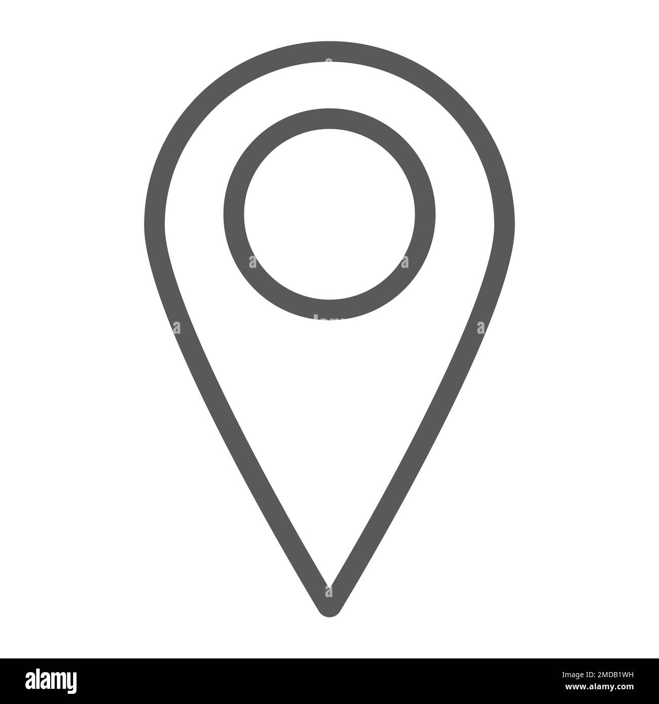 Location line icon, contact us and pin, map pointer sign, vector graphics, a linear pattern on a ...
