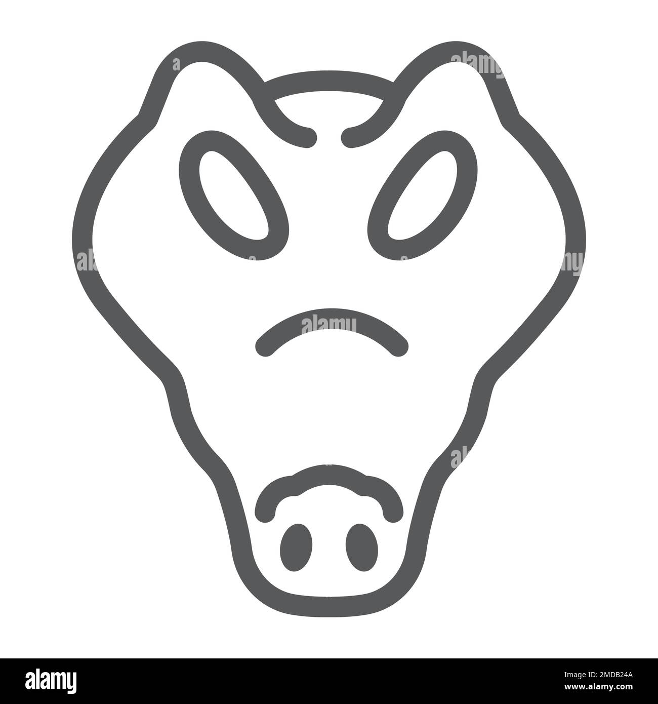 Crocodile line icon, animal and zoo, reptile sign vector graphics, a ...