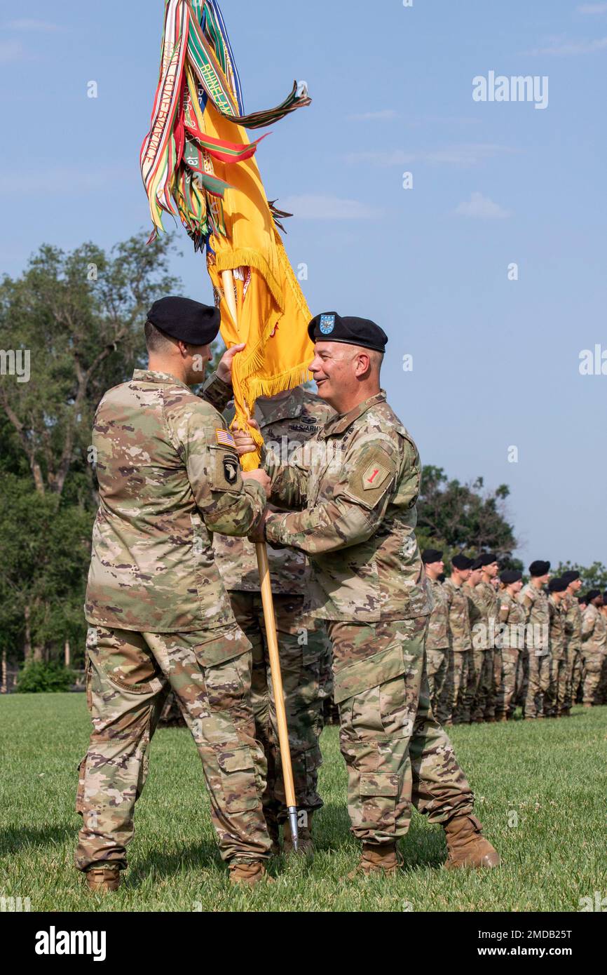 U.S. Army Col. Brian E. McCarthy (right), commander of the 1st Armored ...