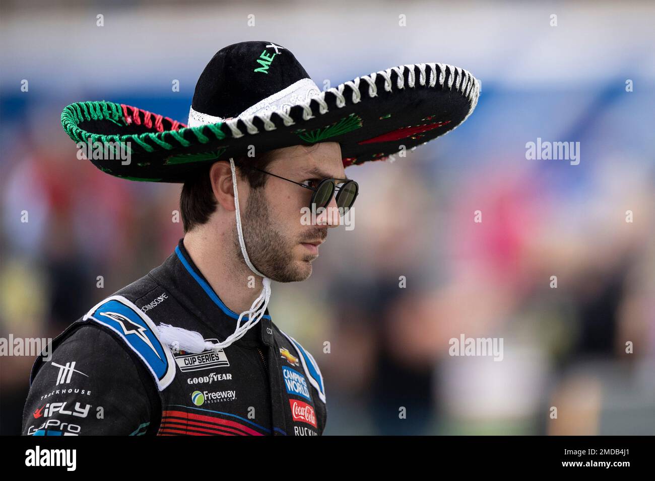 Daniel Suarez (99) walks to his car prior to a NASCAR Cup Series auto ...