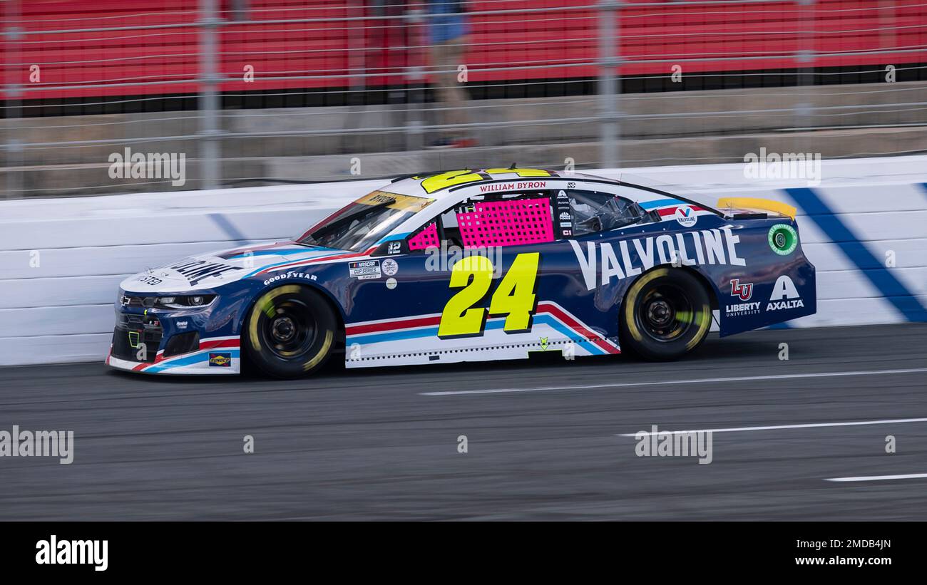 William Byron (24) competes during a NASCAR Cup Series auto racing race ...