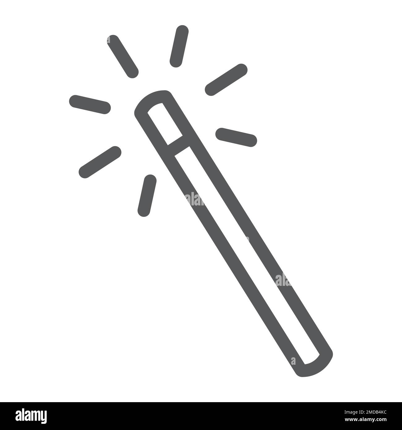Magic wand line icon, tools and design, wand sign, vector graphics, a ...