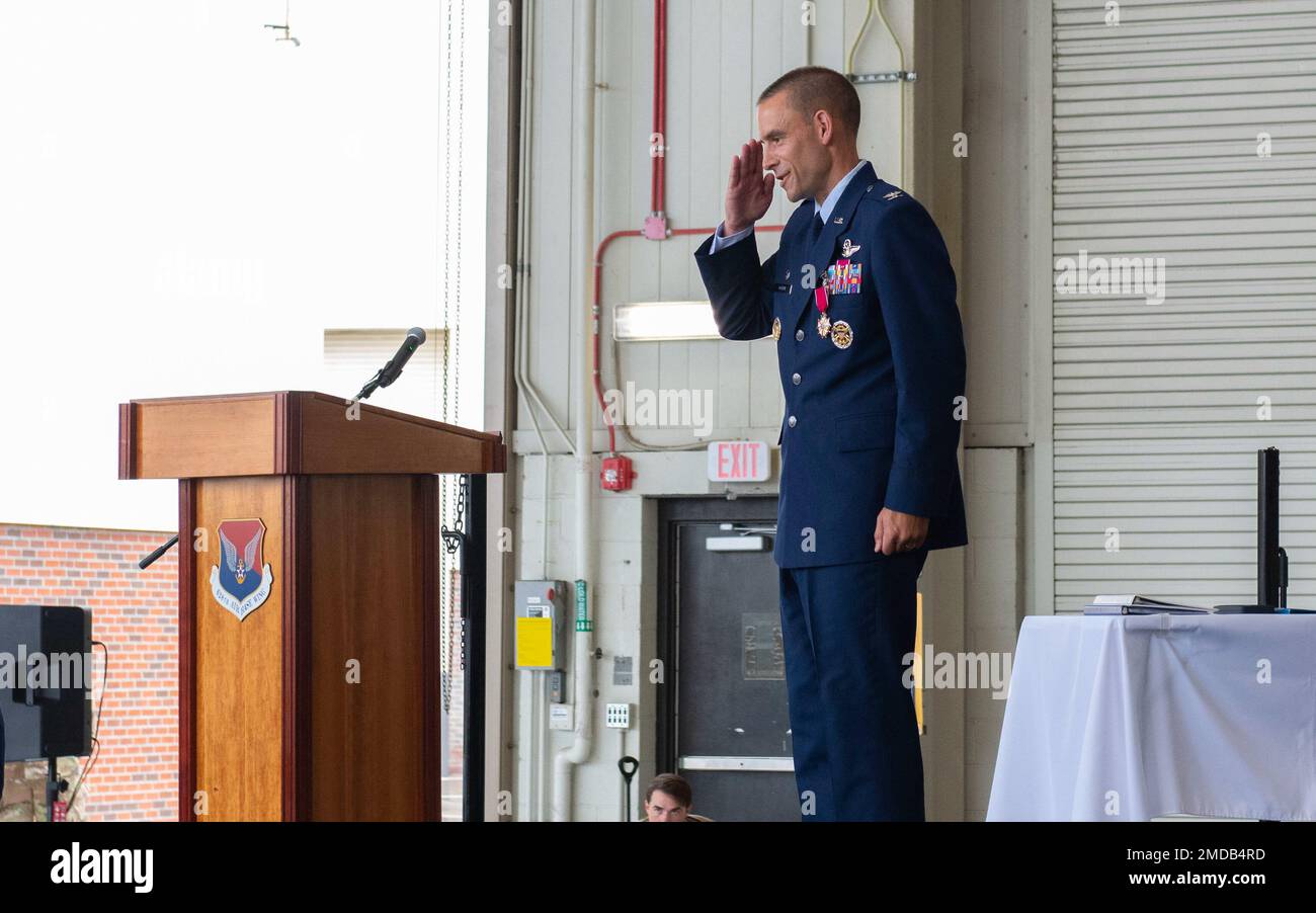U.S. Air Force Col. Marc E. Greene, outgoing 628th Air Base Wing ...