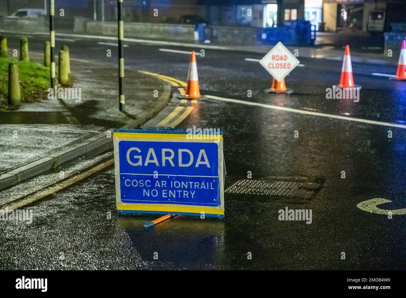 Ballinasloe, Galway, Ireland, 23rd January 2023. Garda roadblock after ...