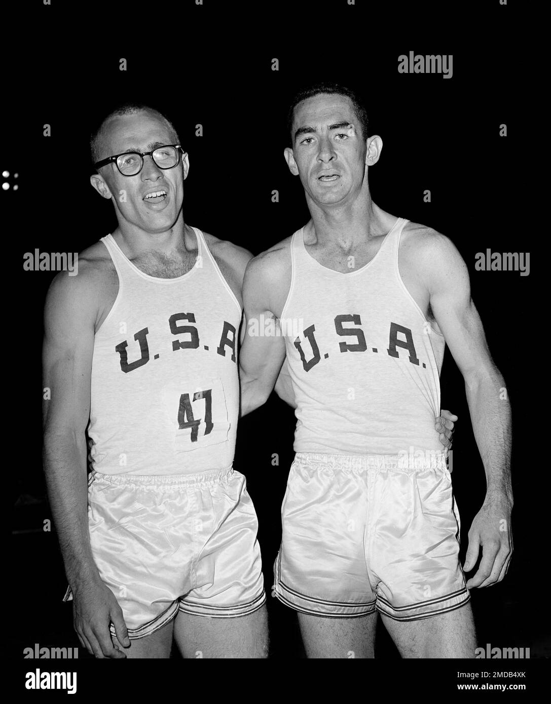 Jack Yerman, left, a U.S. Olympic team member in the 400-meter dash ...