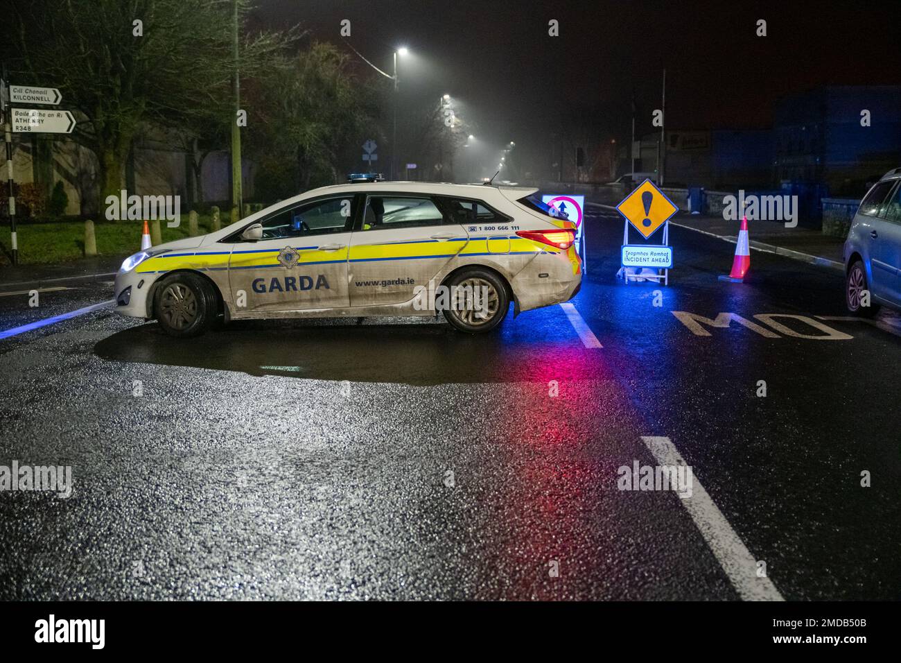 Ballinasloe, Galway, Ireland, 23rd January 2023. Garda roadblock after ...