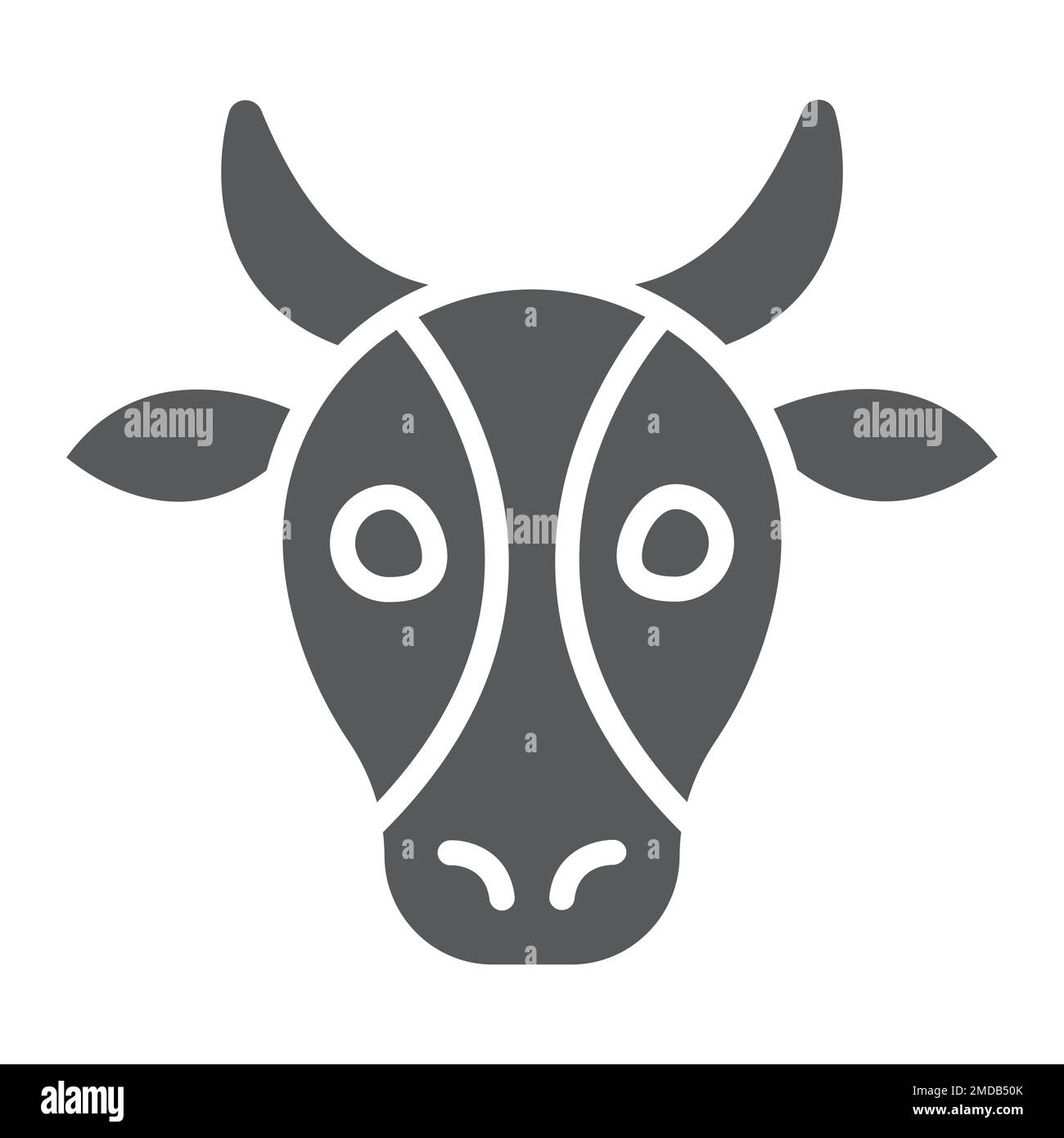 Cow glyph icon, animal and zoo, cattle sign vector graphics, a solid ...