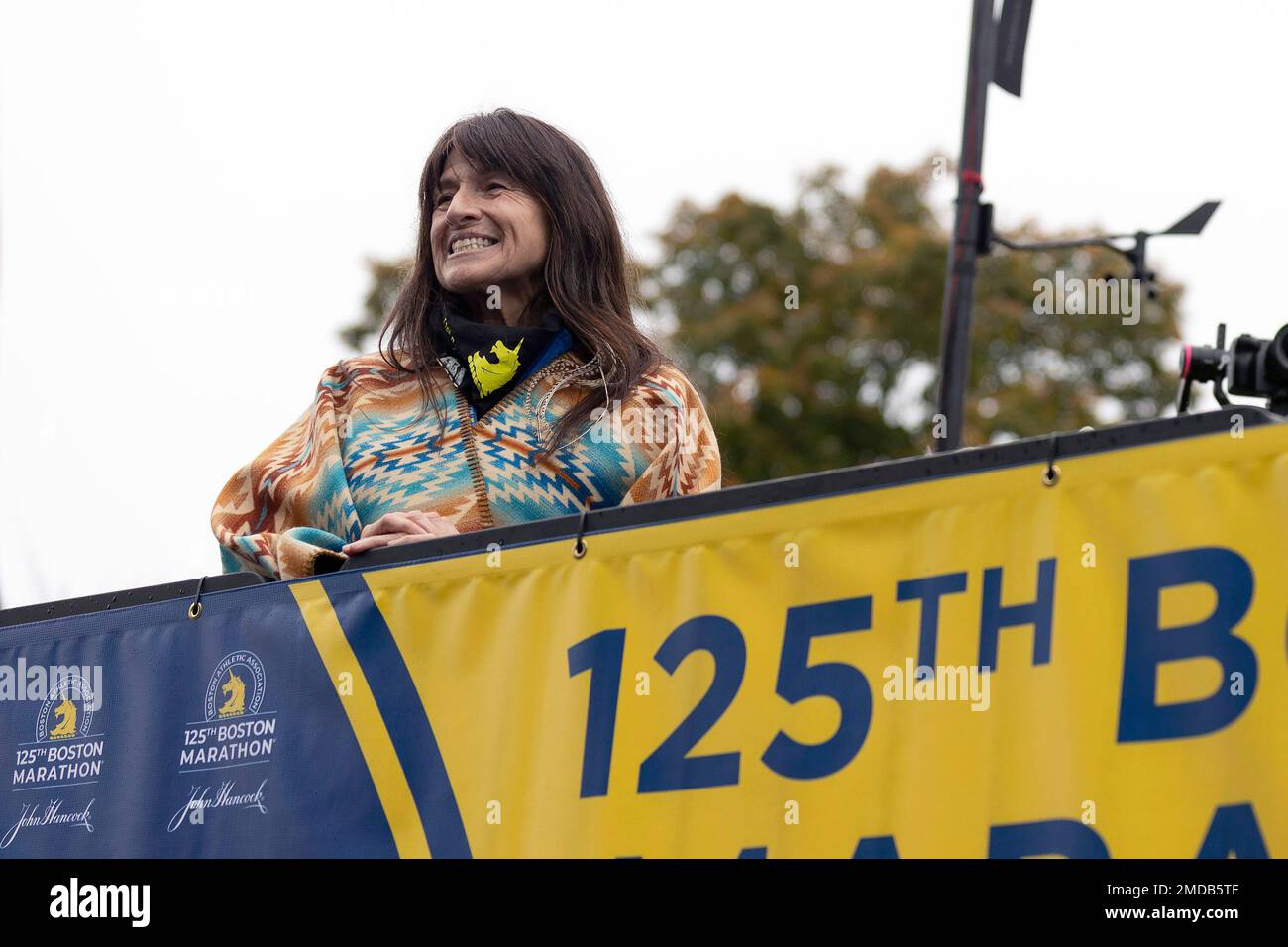 Former long distance runner Patti Catalano Dillon looks on from the ...