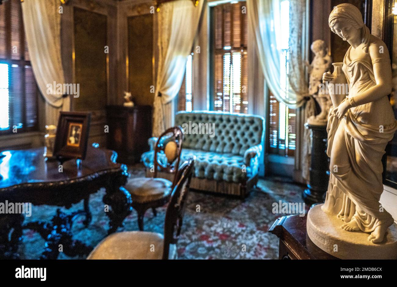 upstairs parlor at the Victoria Mansion Stock Photo - Alamy