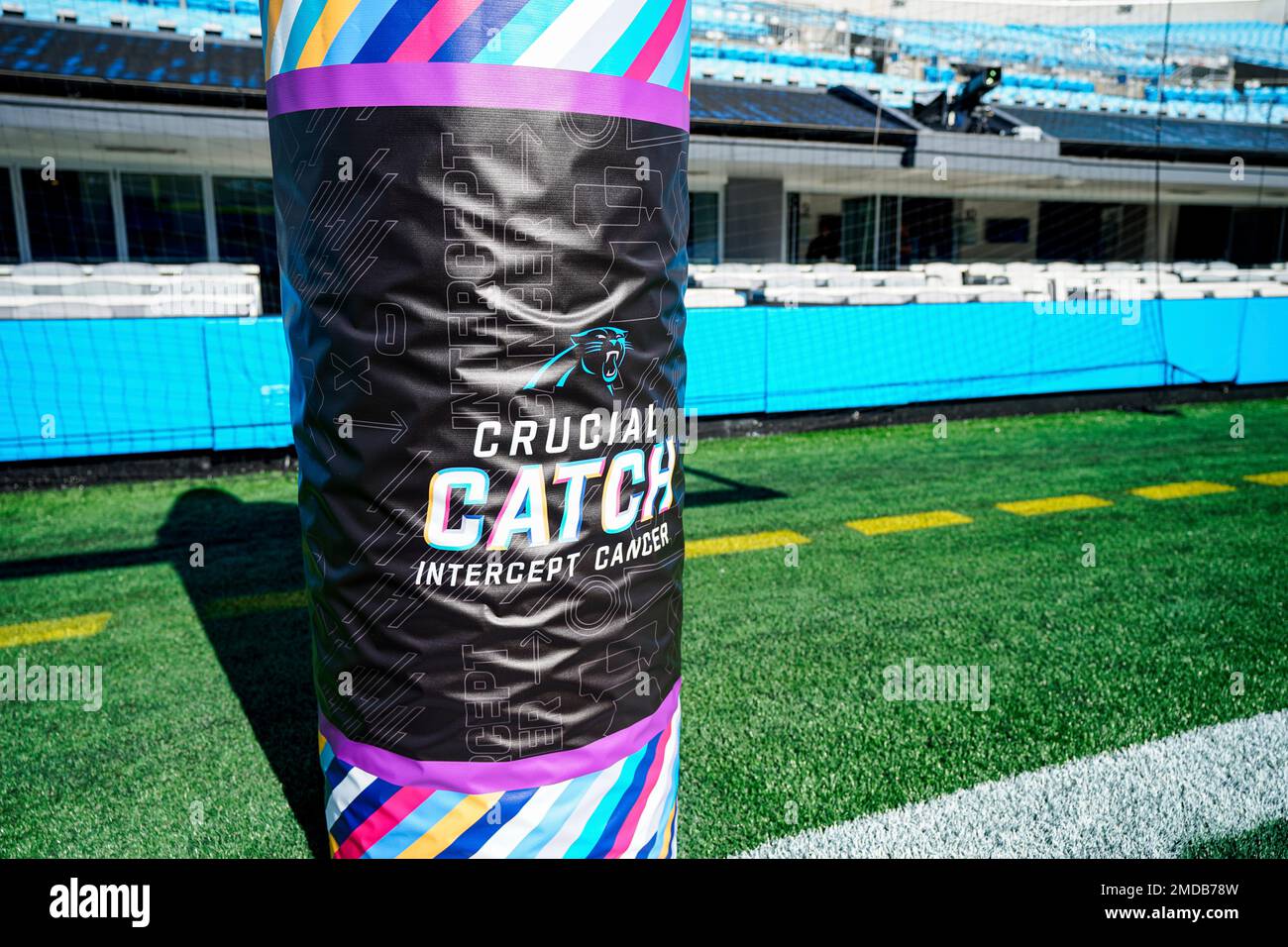 The Crucial Catch logo is displayed at Bank of America Stadium before ...