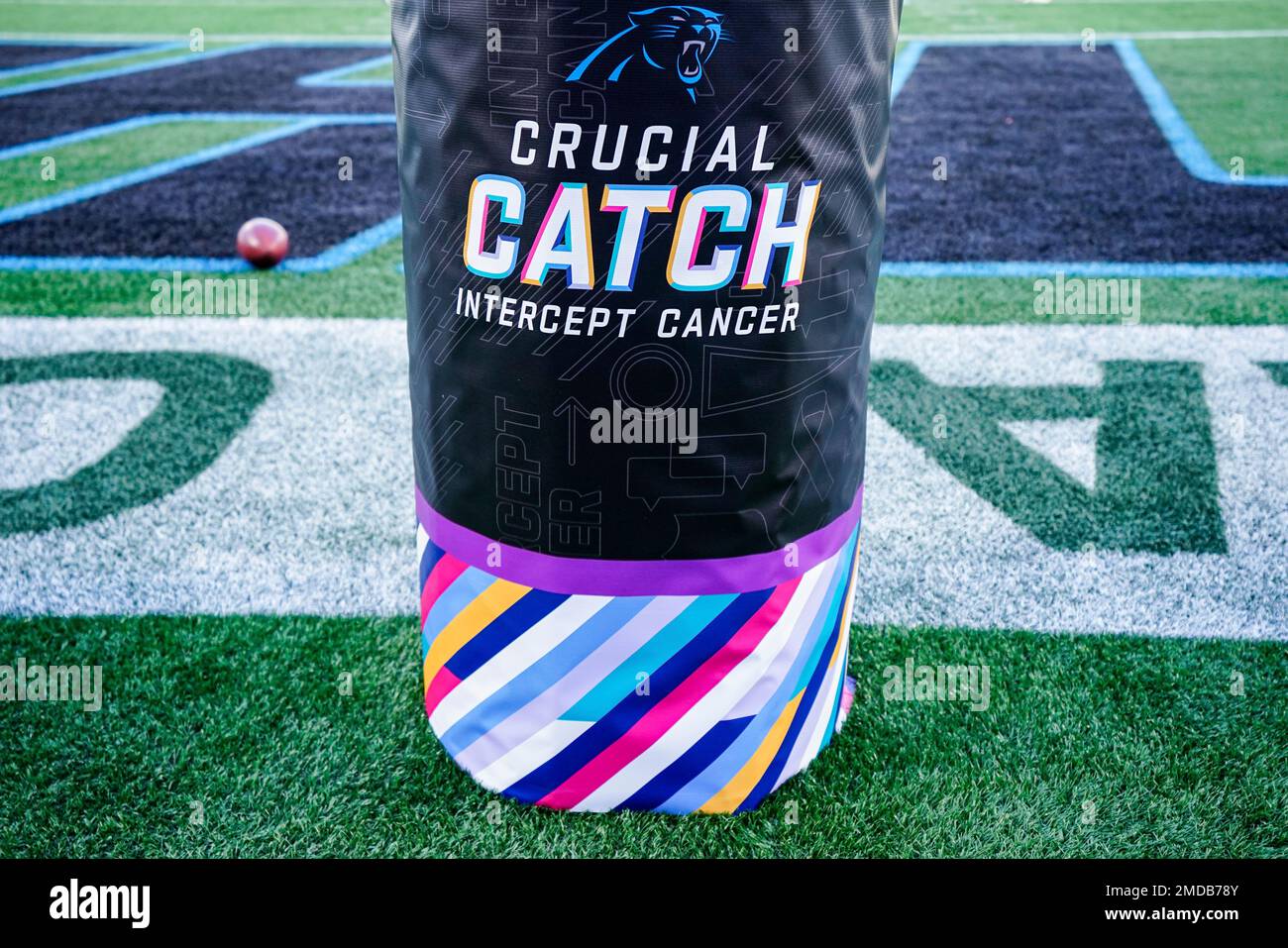 The Crucial Catch logo is displayed at Bank of America Stadium before ...