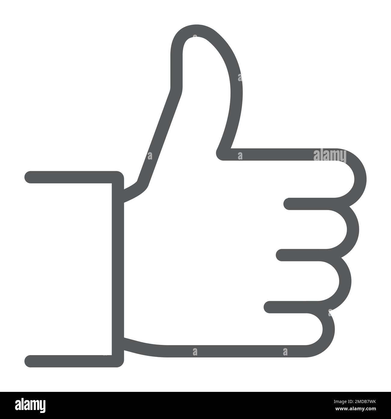 Like line icon, thubms up and social media, hand sign, vector graphics ...