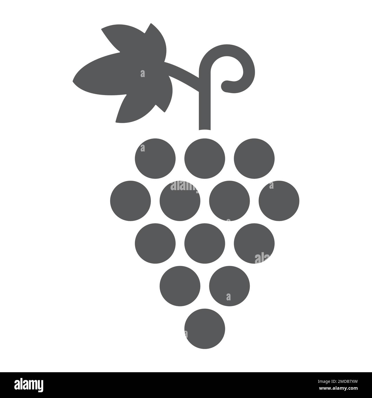 Grapes glyph icon, fruit and vitamin, vine sign, vector graphics, a solid pattern on a white ...