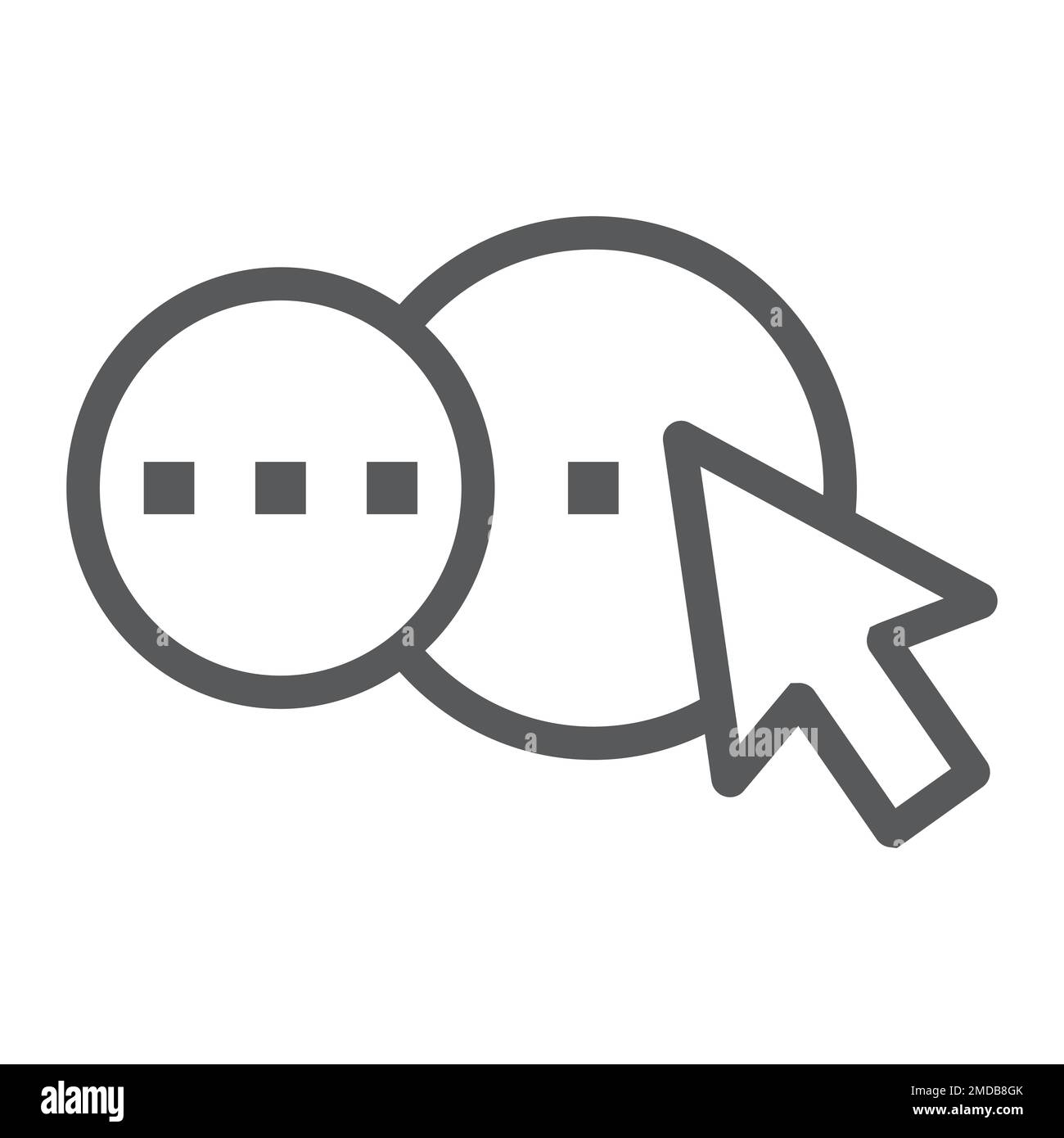 Shape builder tool line icon, tools and design, select sign, vector graphics, a linear pattern ...