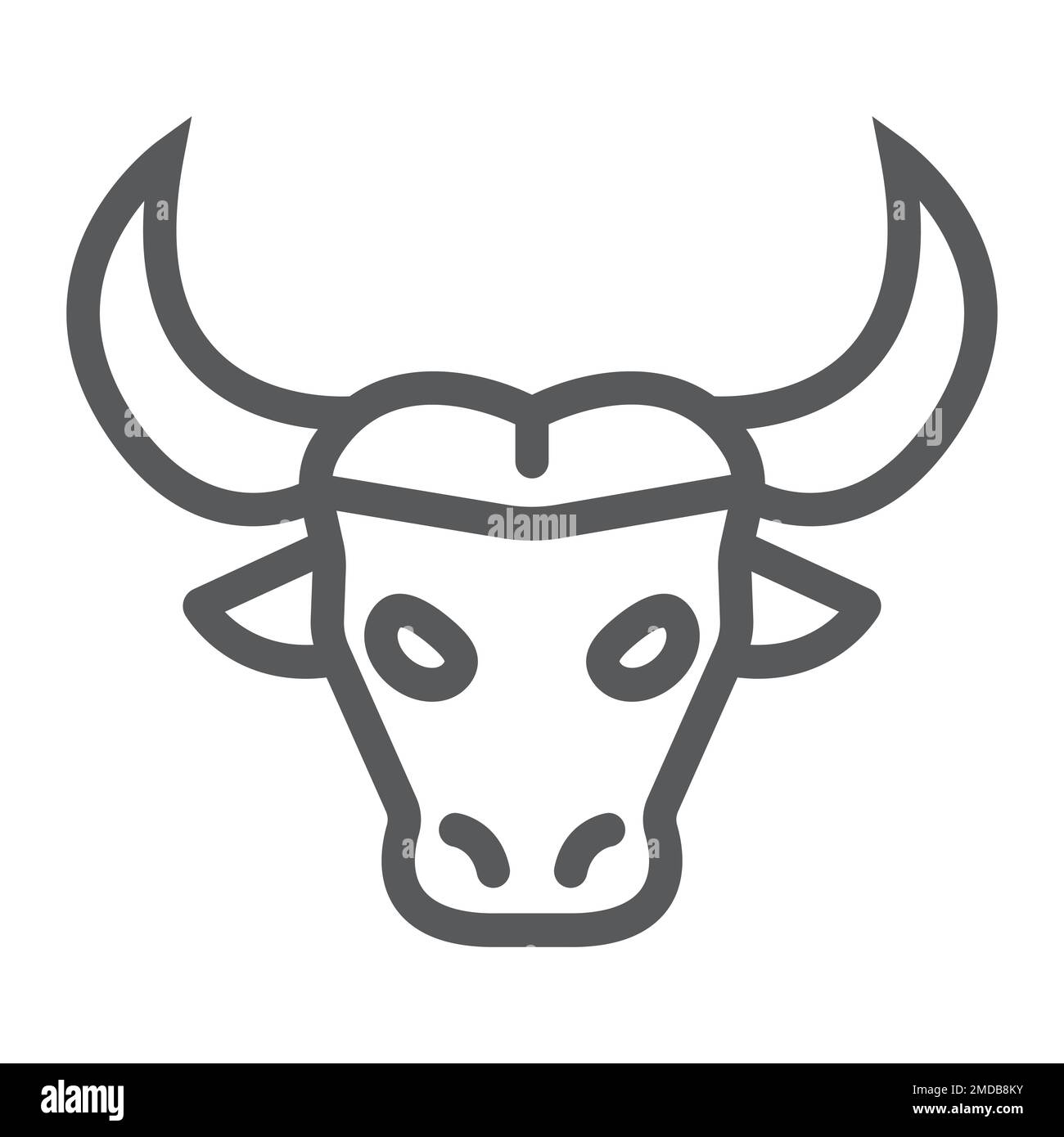 Buffalo line icon, animal and zoo, cattle sign vector graphics, a ...