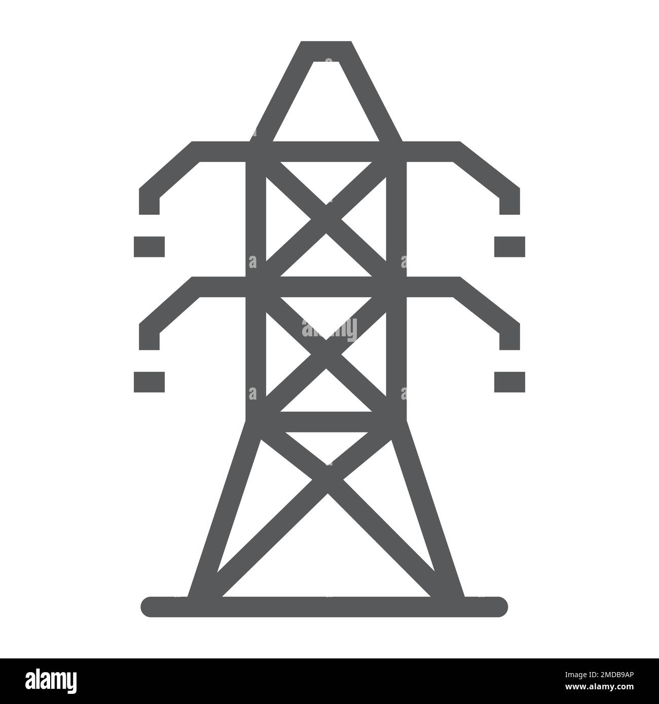 Electric tower line icon, ecology and energy, electricity sign, vector graphics, a linear ...