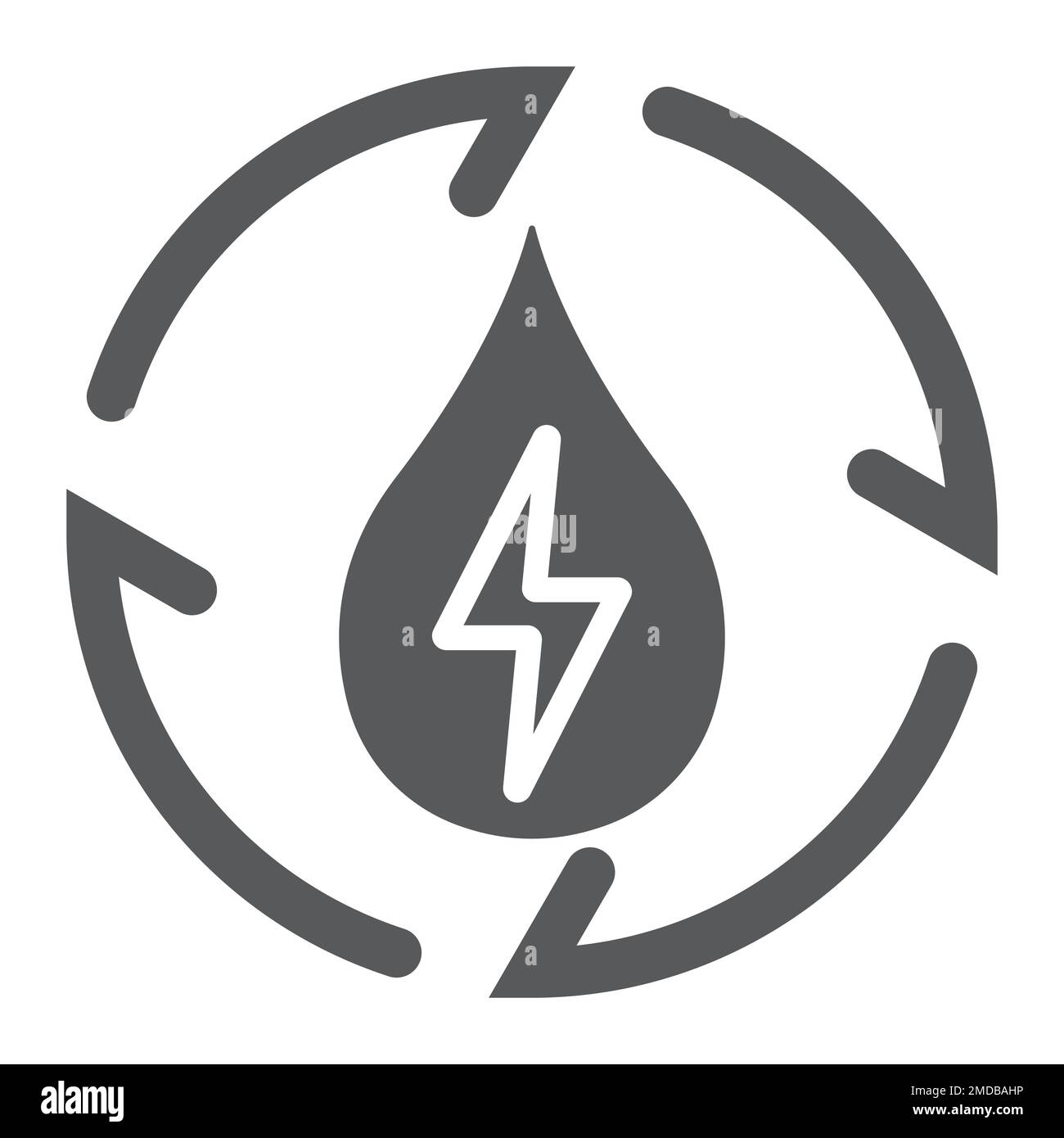 Water energy glyph icon, ecology and energy, recycling sign, vector ...