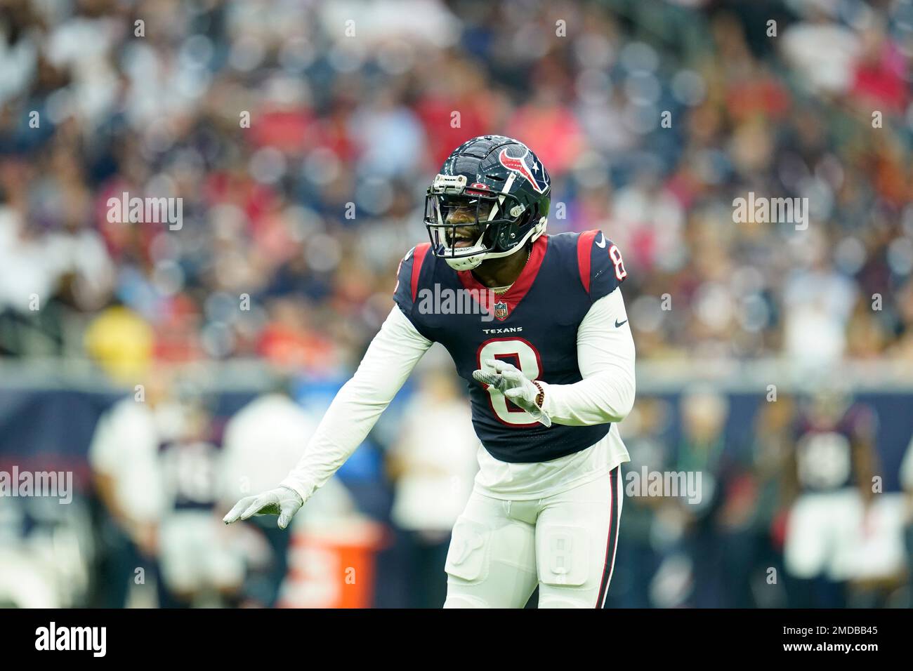 Houston Texans defensive back Terrance Brooks (8) lines up for the snap ...