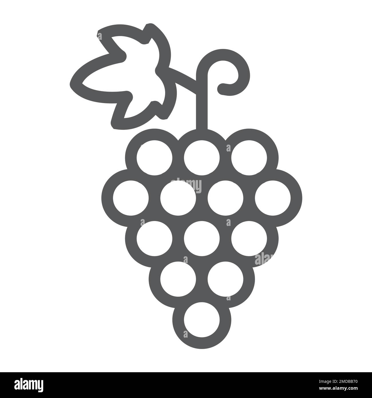 Grapes line icon, fruit and vitamin, vine sign, vector graphics, a linear pattern on a white ...