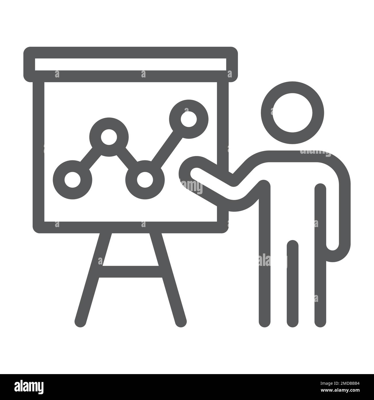 Presentation line icon, education and seminar, teacher sign, vector ...