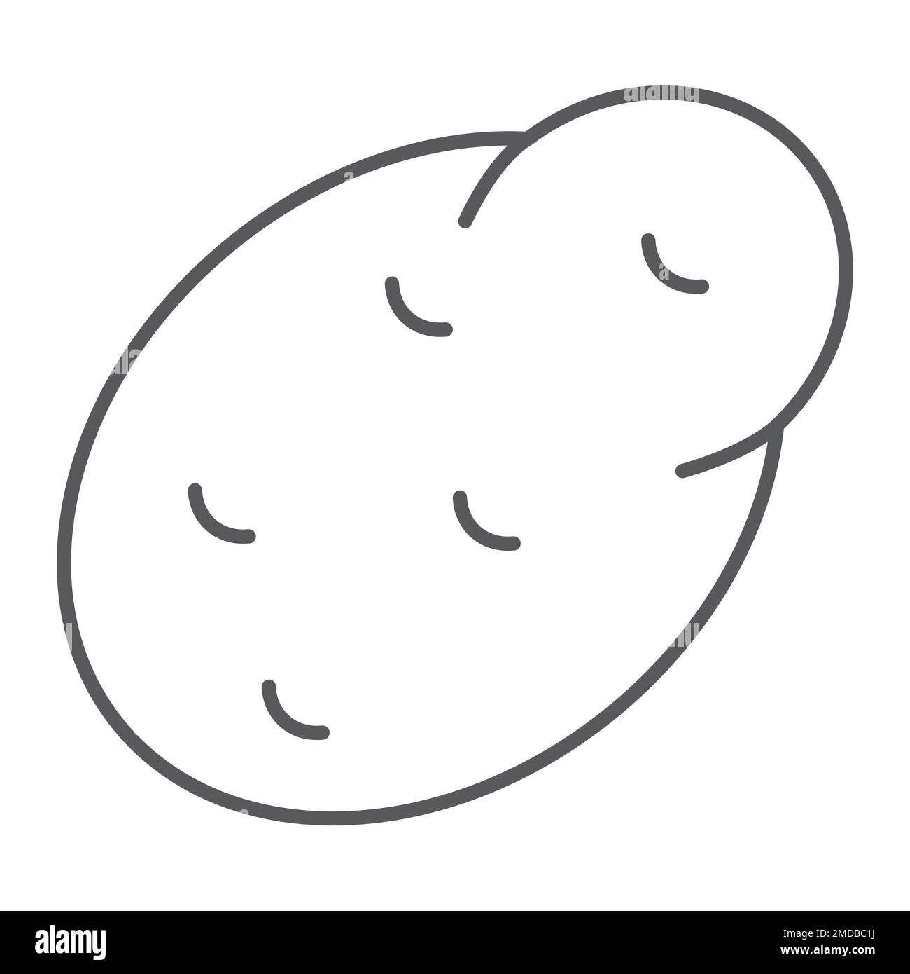 Potato thin line icon, vegetable and diet, vegetarian sign, vector ...