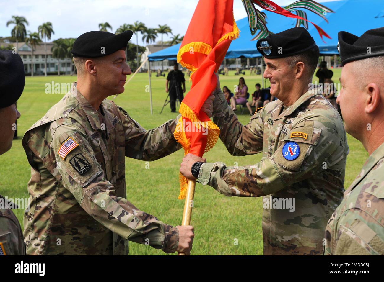 U.S. Army Brig. Gen. Jan C. Norris hand off the guidon to Gen. Charles ...