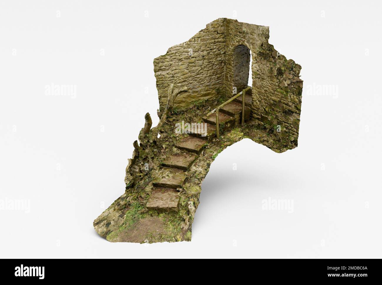 Little Medieval stair Steps 3d illustration minimal rendering on white ...