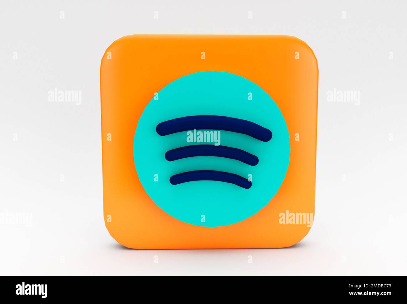 spotify icon 3d illustration minimal rendering on white background ...