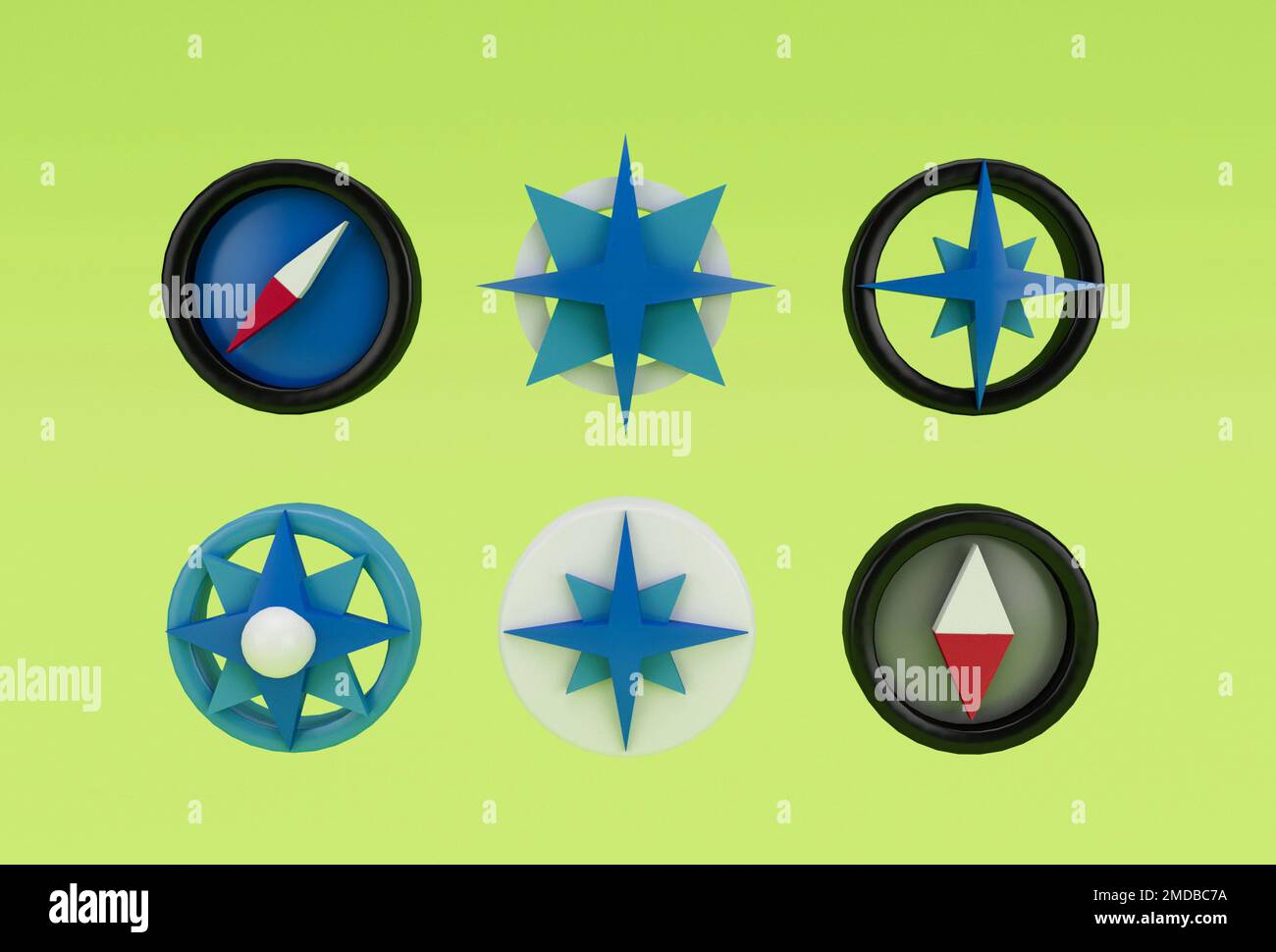 compass icon 3d illustration minimal rendering on white background ...