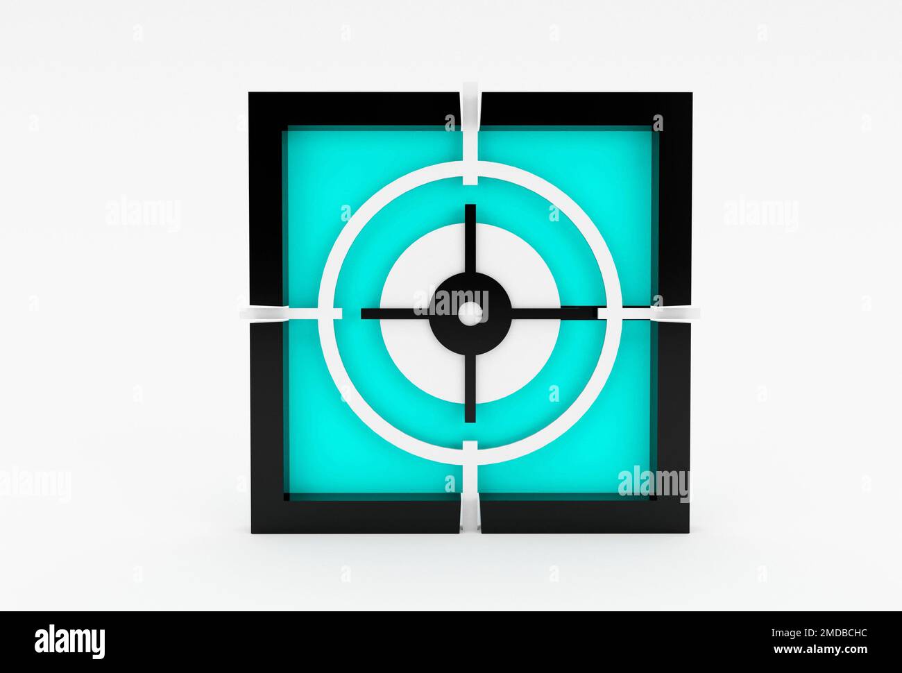 crosshair target icon 3d illustration minimal rendering on white ...