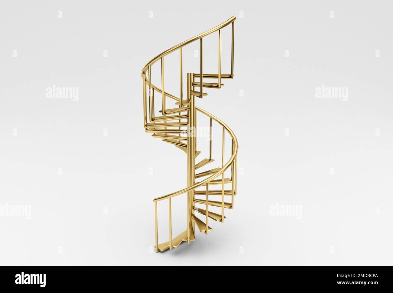 Spiral stair 3d illustration minimal rendering on white background Stock Photo - Alamy