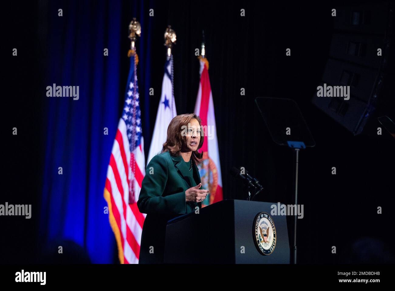 United States Vice President Kamala Harris delivers remarks to ...