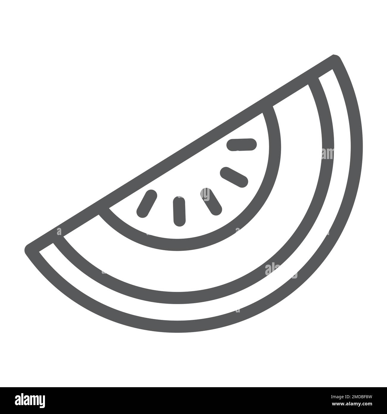 Melon line icon, fruit and vitamin, diet sign, vector graphics, a ...