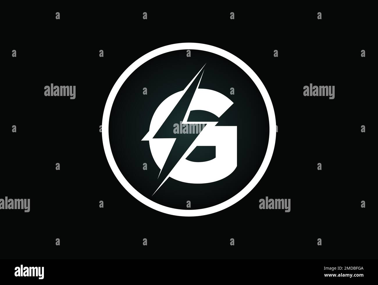 Initial G letter logo design with lighting thunder bolt. Electric bolt ...
